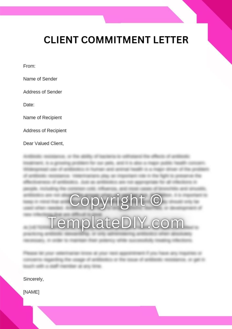 Client Commitment Letter Sample with Examples [Word]