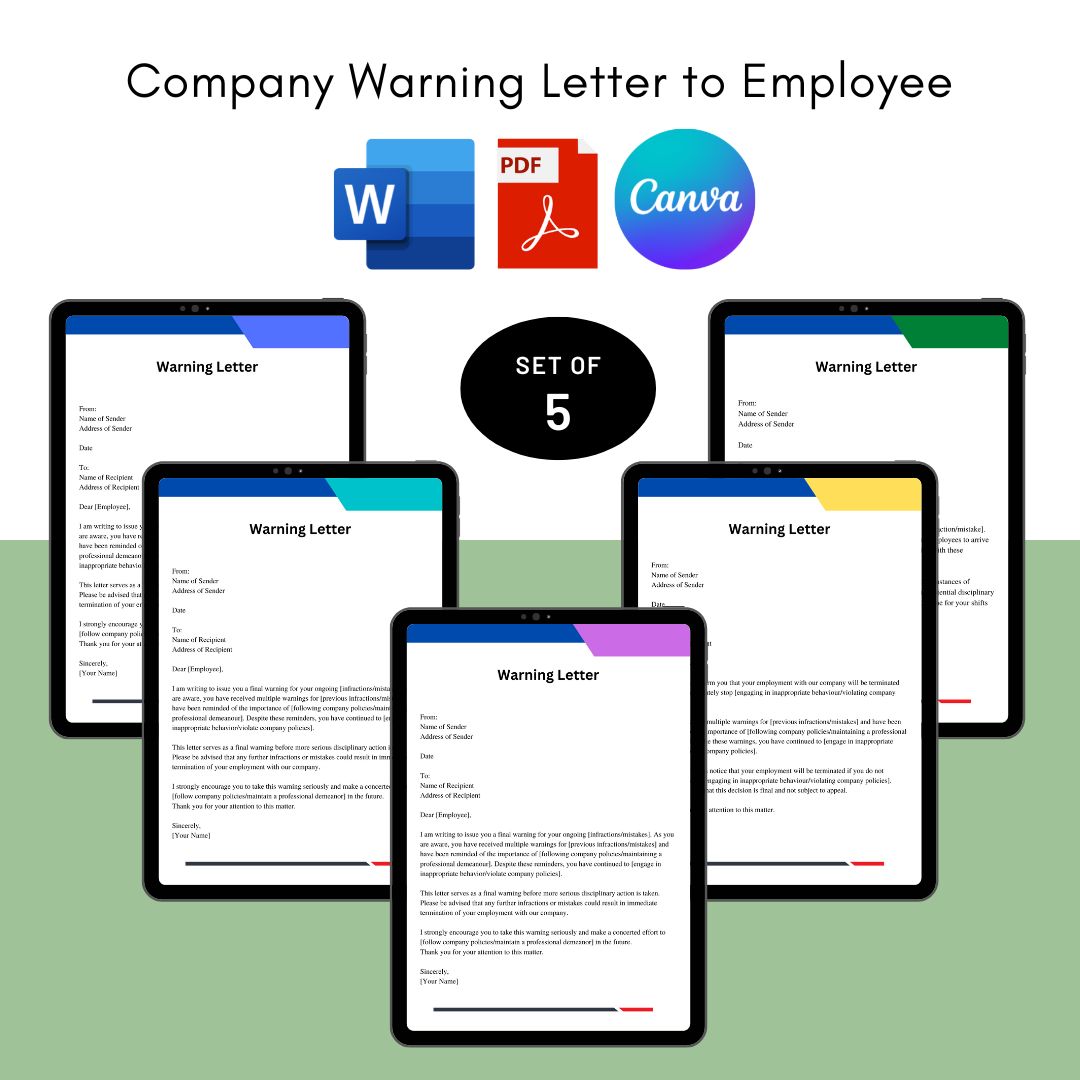 Company Warning Letter to Employee Sample with Examples