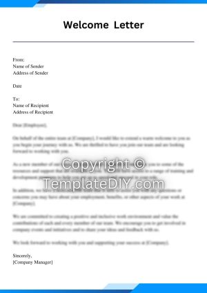 Company Welcome Letter Sample and Examples [Word Editable]