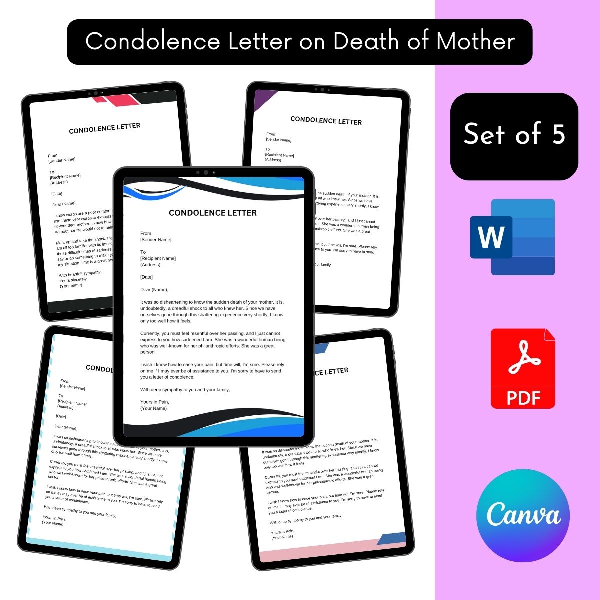 Condolence Letter on Death of Mother Sample with Examples