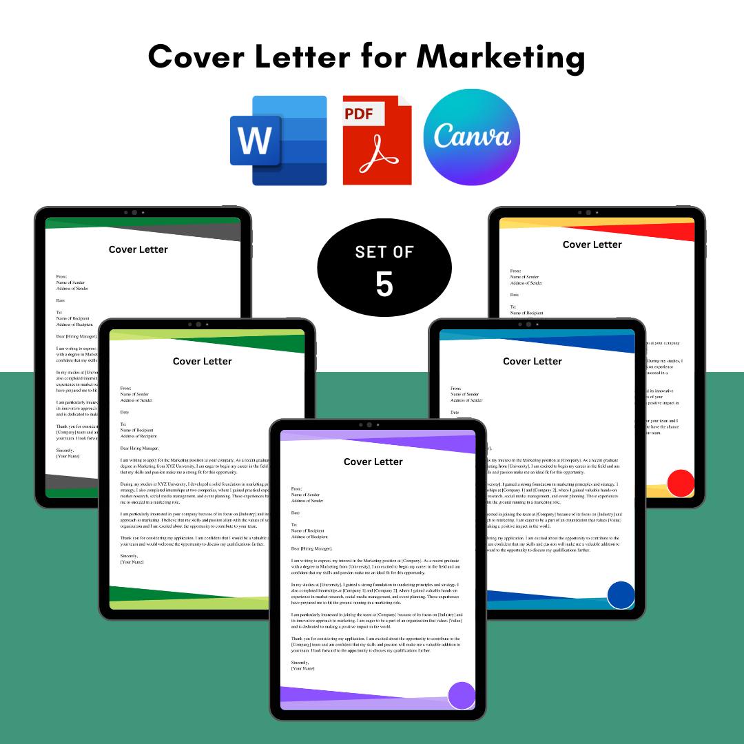 Cover Letter for Marketing Sample with Examples [Word]