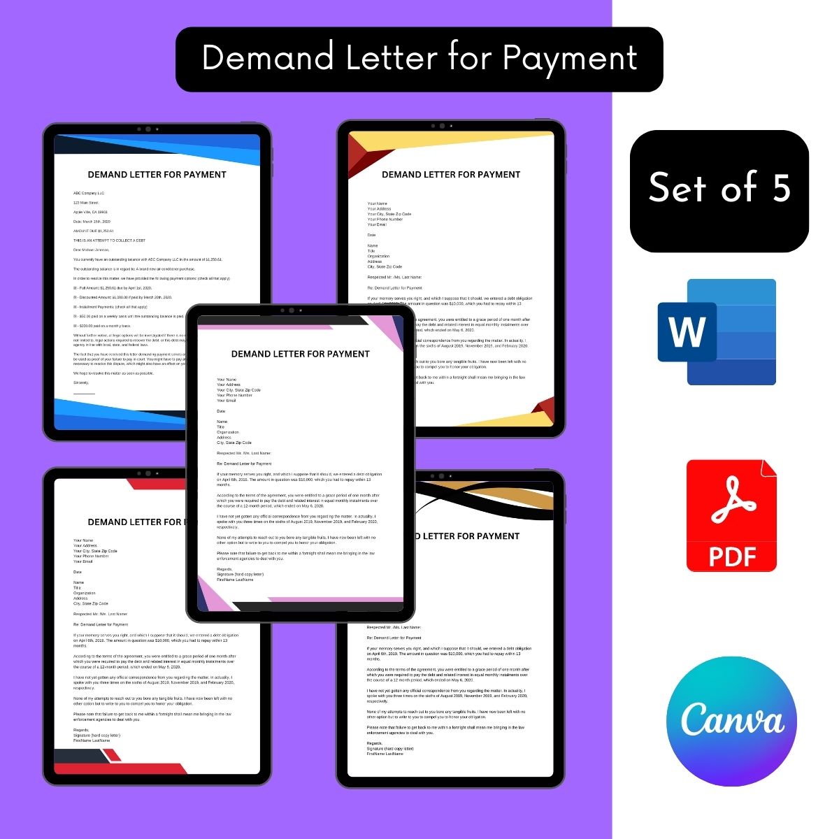 Demand Letter for Payment Sample Template Examples [Word]