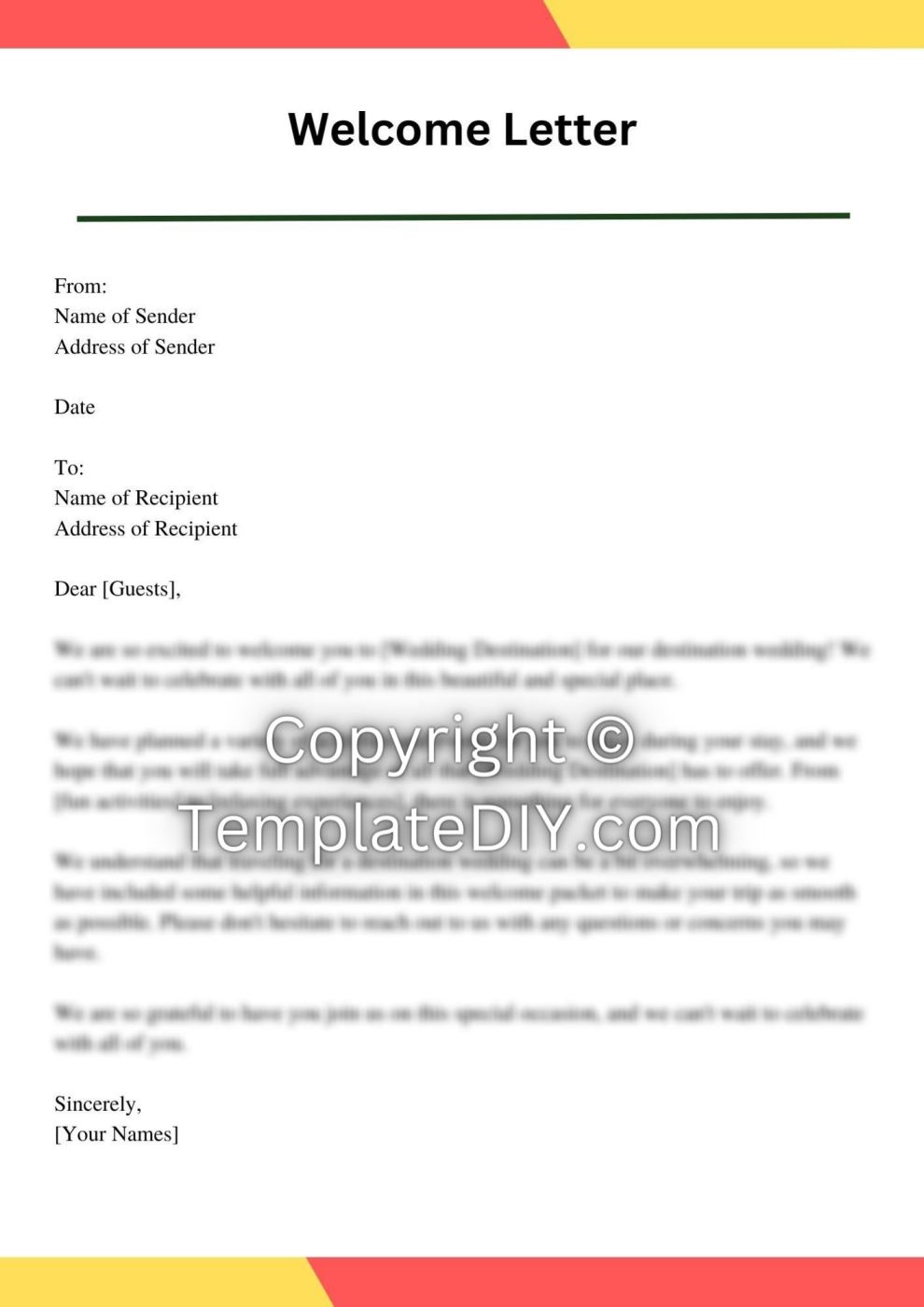 Destination Wedding Welcome Letter Sample with Examples