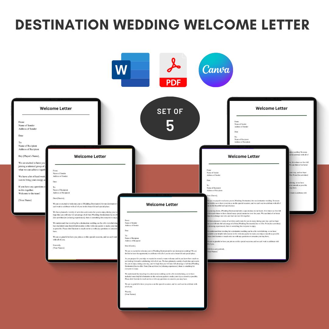 Destination Wedding Welcome Letter Sample with Examples