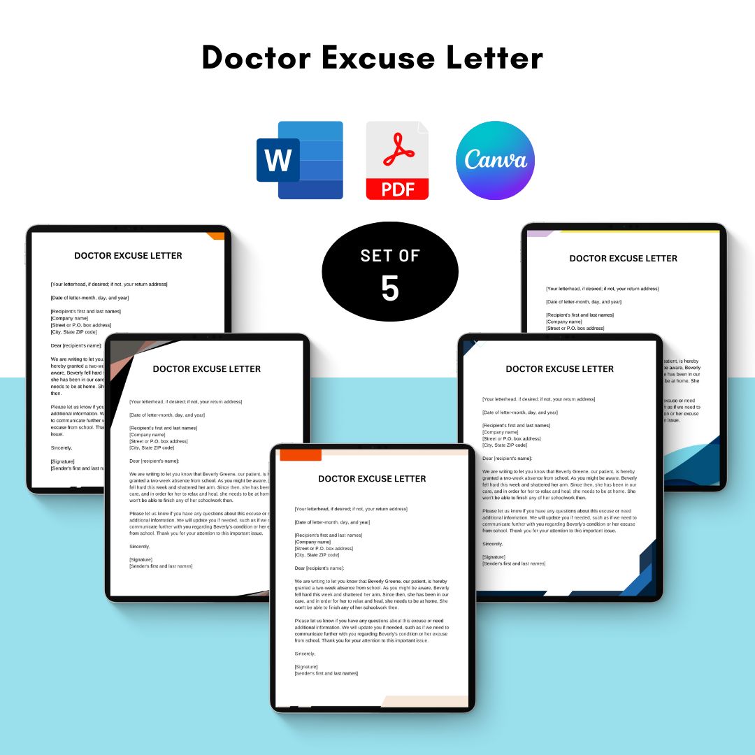 Doctor Excuse Letter Template PDF, Word