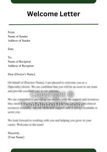 Doctor Welcome Letter Template Printable PDF & Word