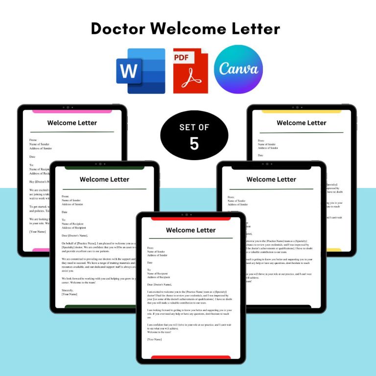 Doctor Welcome Letter Template Printable PDF & Word