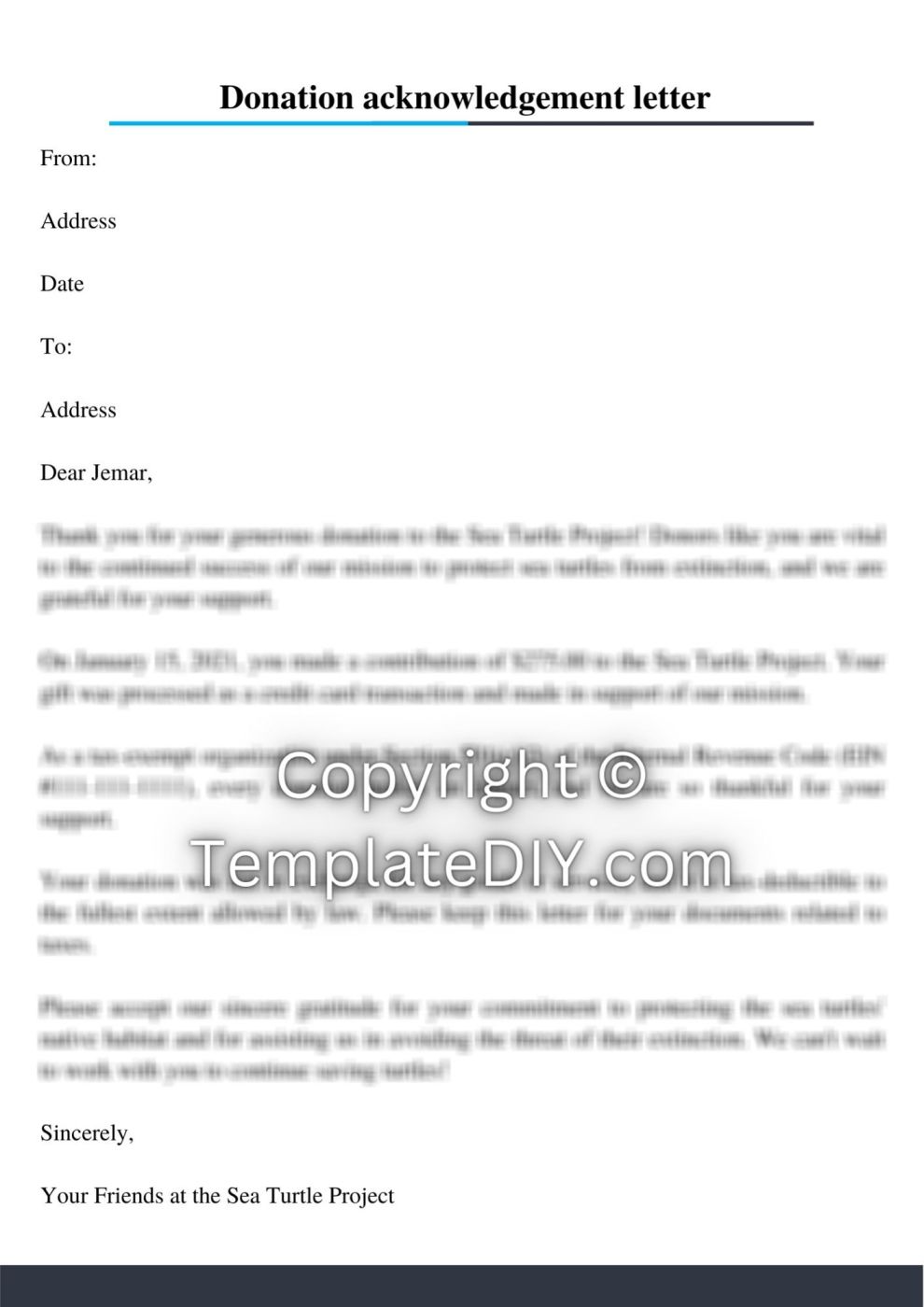Donation Acknowledgement Letter Sample with Examples