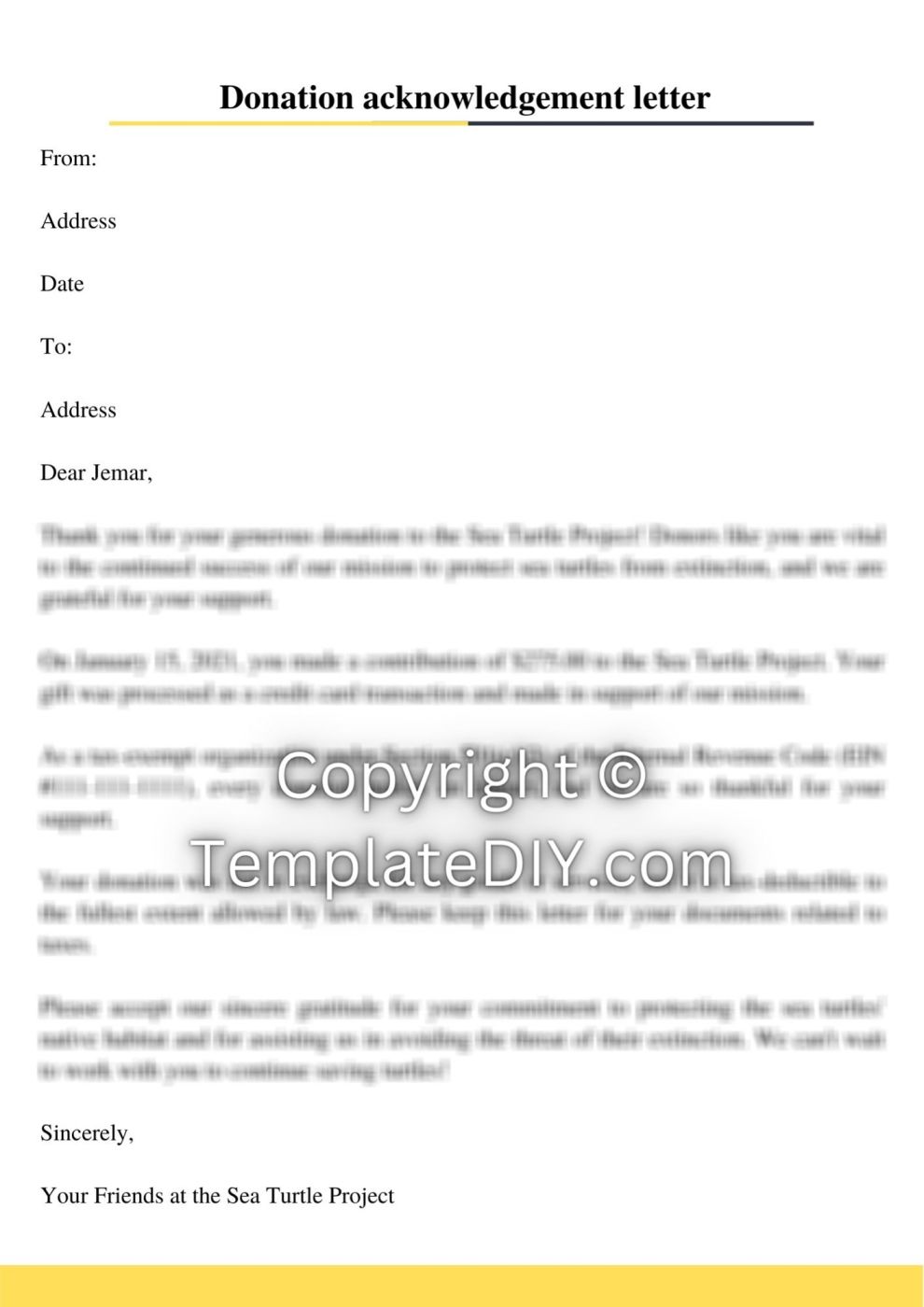 Donation Acknowledgement Letter Sample with Examples