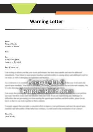Employee Warning Letter for Late Coming Sample [Word]
