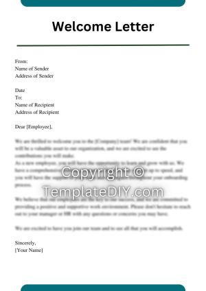 Employment Welcome Letter Sample with Examples [Word]