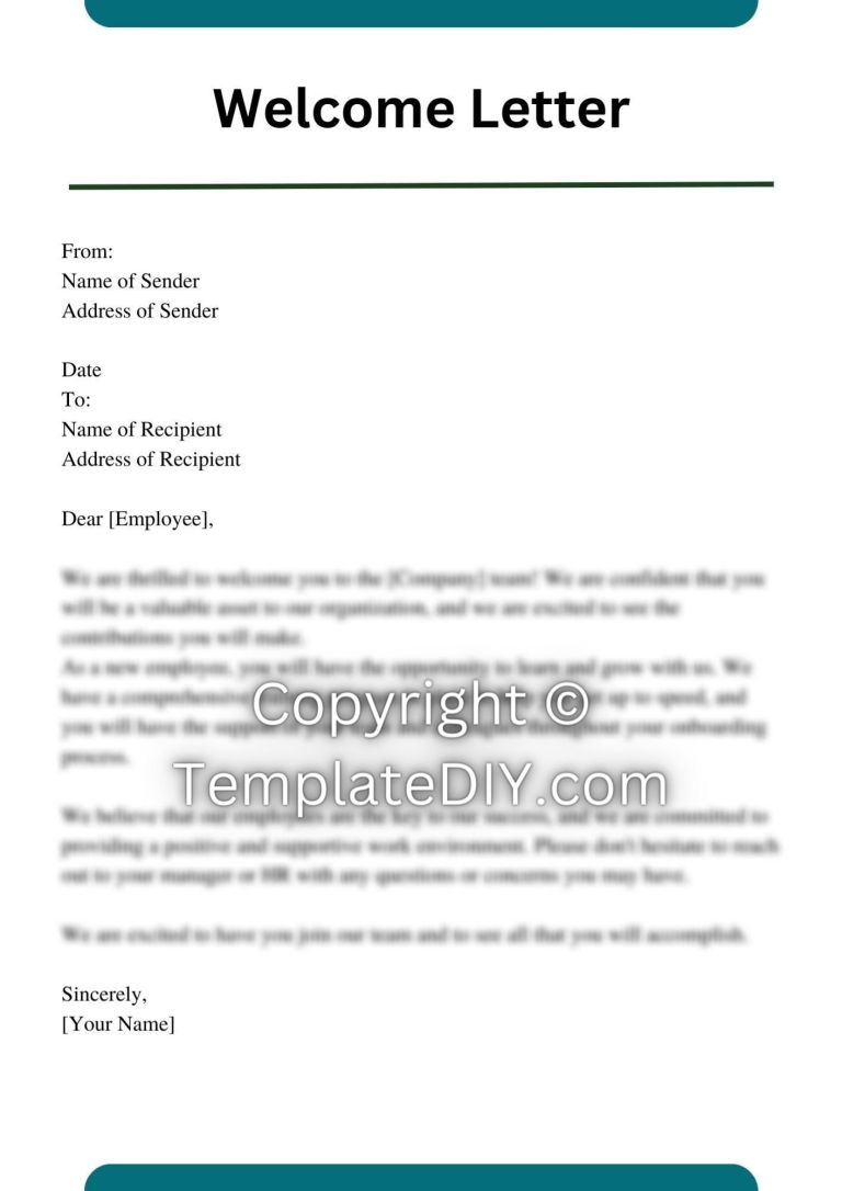 Employment Welcome Letter Sample with Examples [Word]