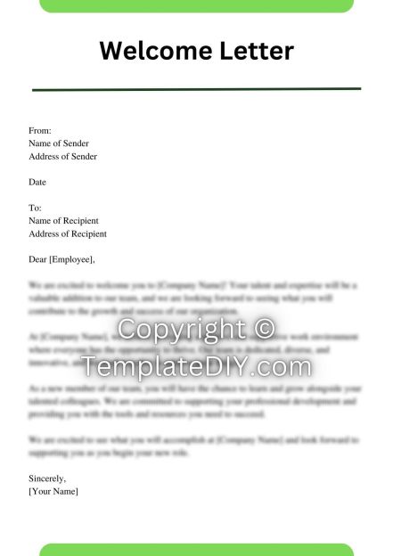 Employment Welcome Letter Sample with Examples [Word]