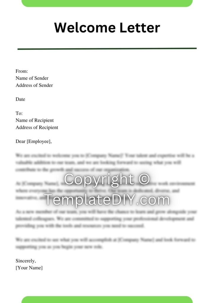 Employment Welcome Letter Sample with Examples [Word]