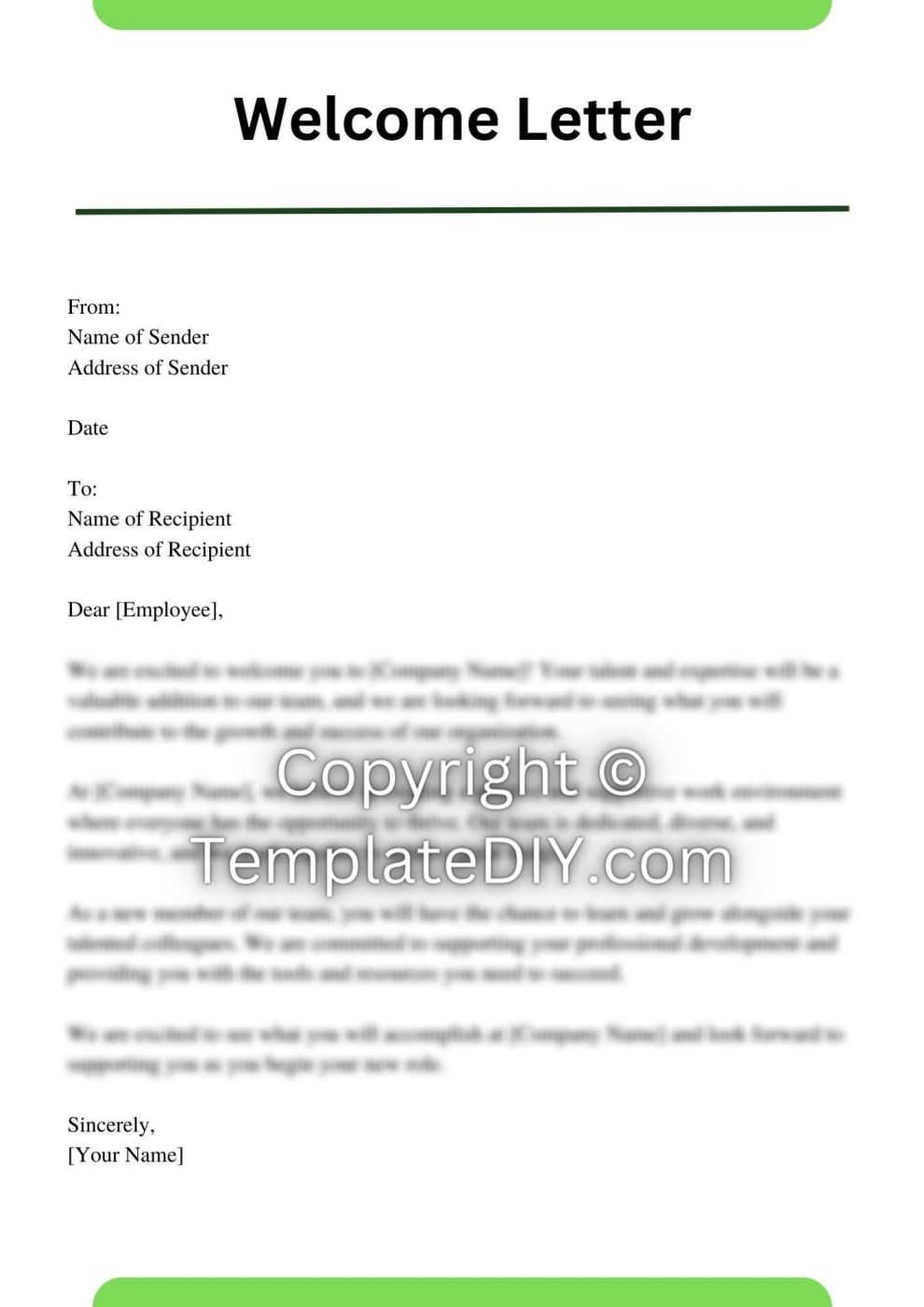 Employment Welcome Letter Sample with Examples [Word]