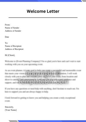 Event Planner Welcome Letter Sample with Examples [Word]