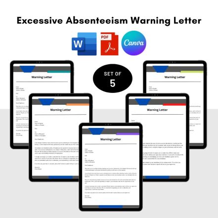 Excessive Absenteeism Warning Letter – Instant Download