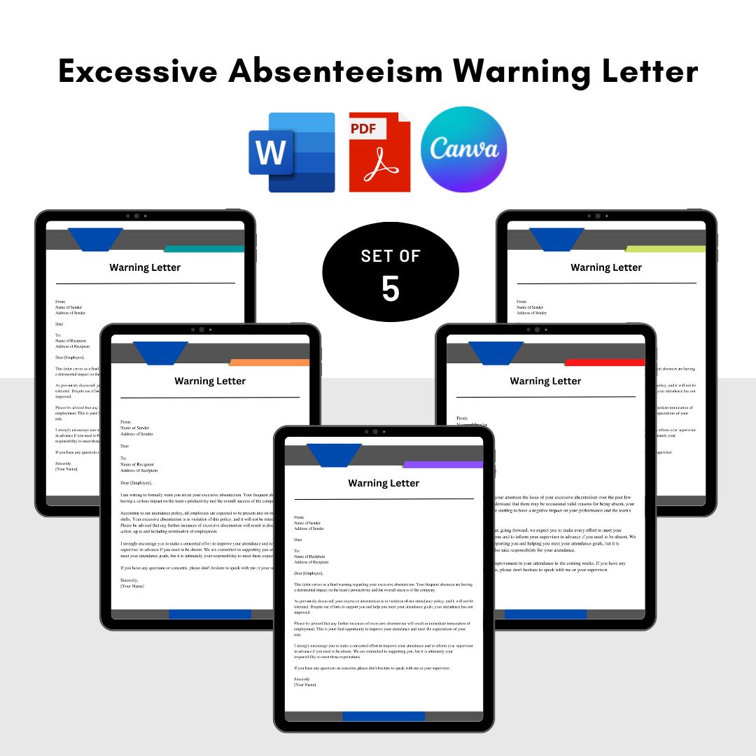 Excessive Absenteeism Warning Letter Sample with Examples