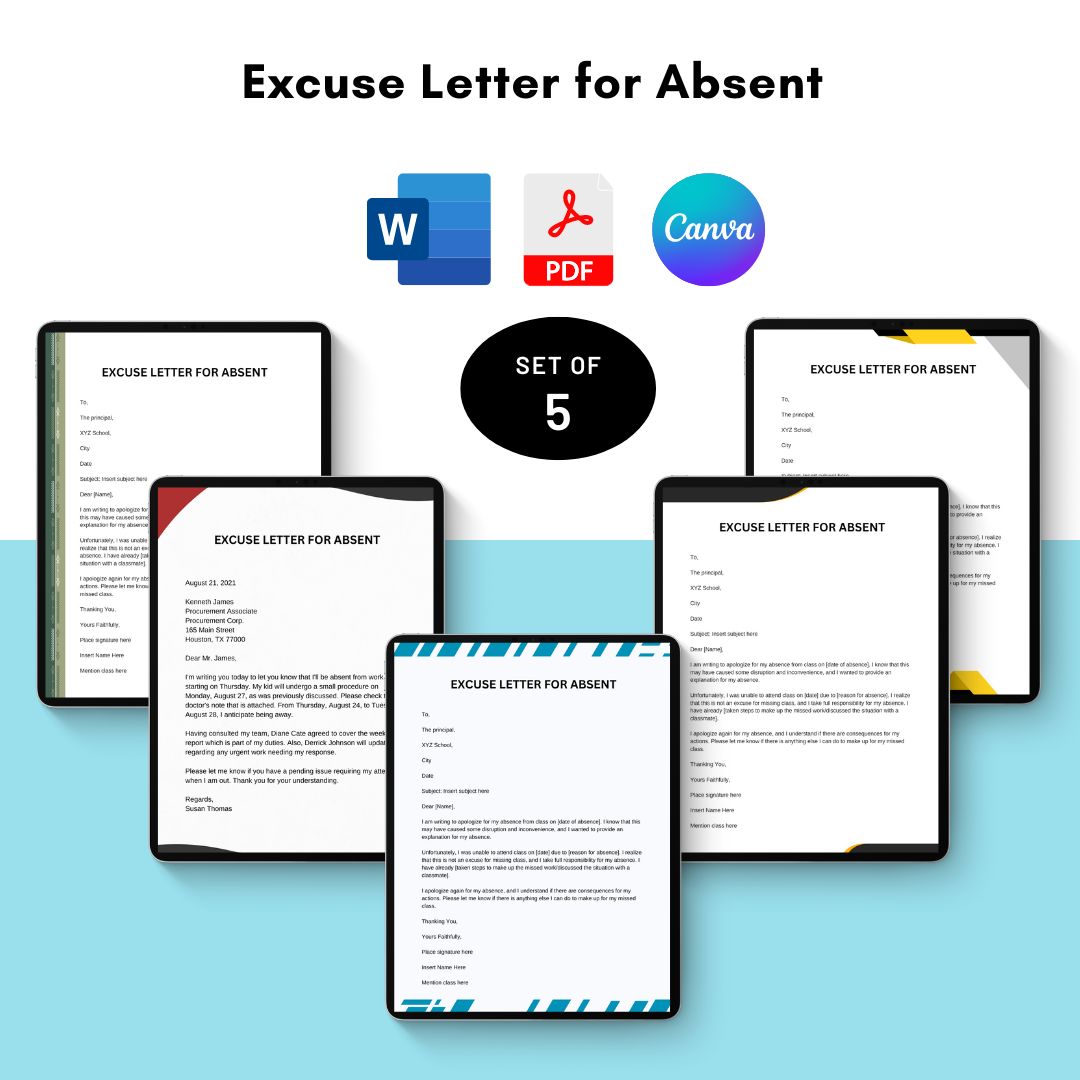 Excuse Letter for Absent Sample with Examples [Word]