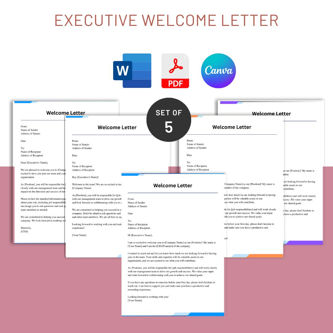 Executive Welcome Letter Sample with Examples [Word]