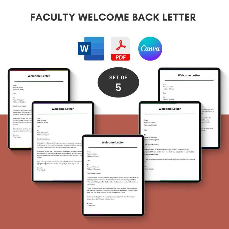 Faculty Welcome Back Letter Sample with Examples [Word]