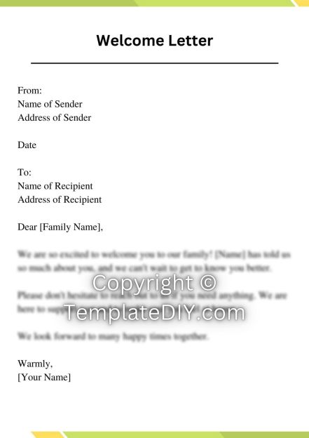 Family Welcome Letter Sample with Examples [Word Editable]