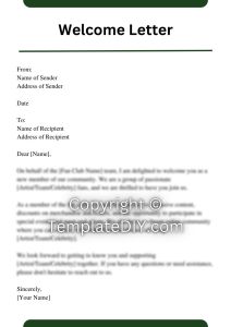 Fan Club Welcome Letter Sample with Examples [Word]