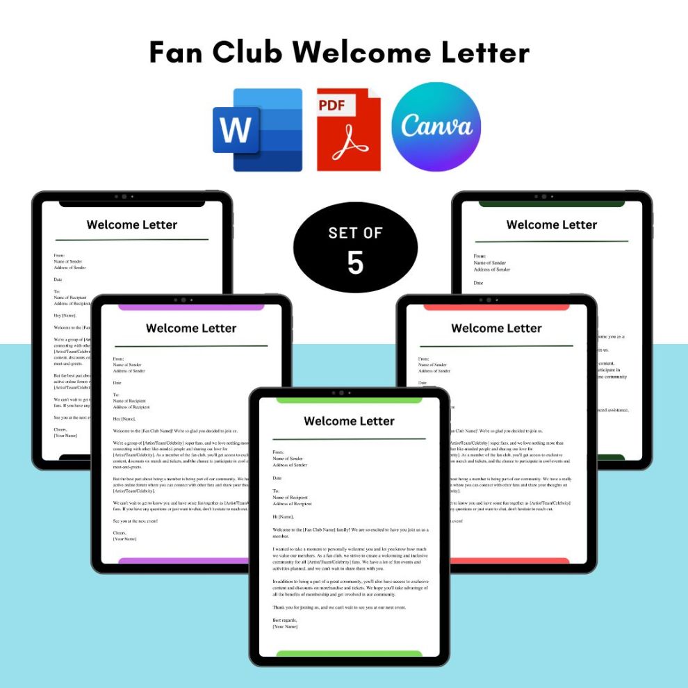 Fan Club Welcome Letter Sample with Examples [Word]