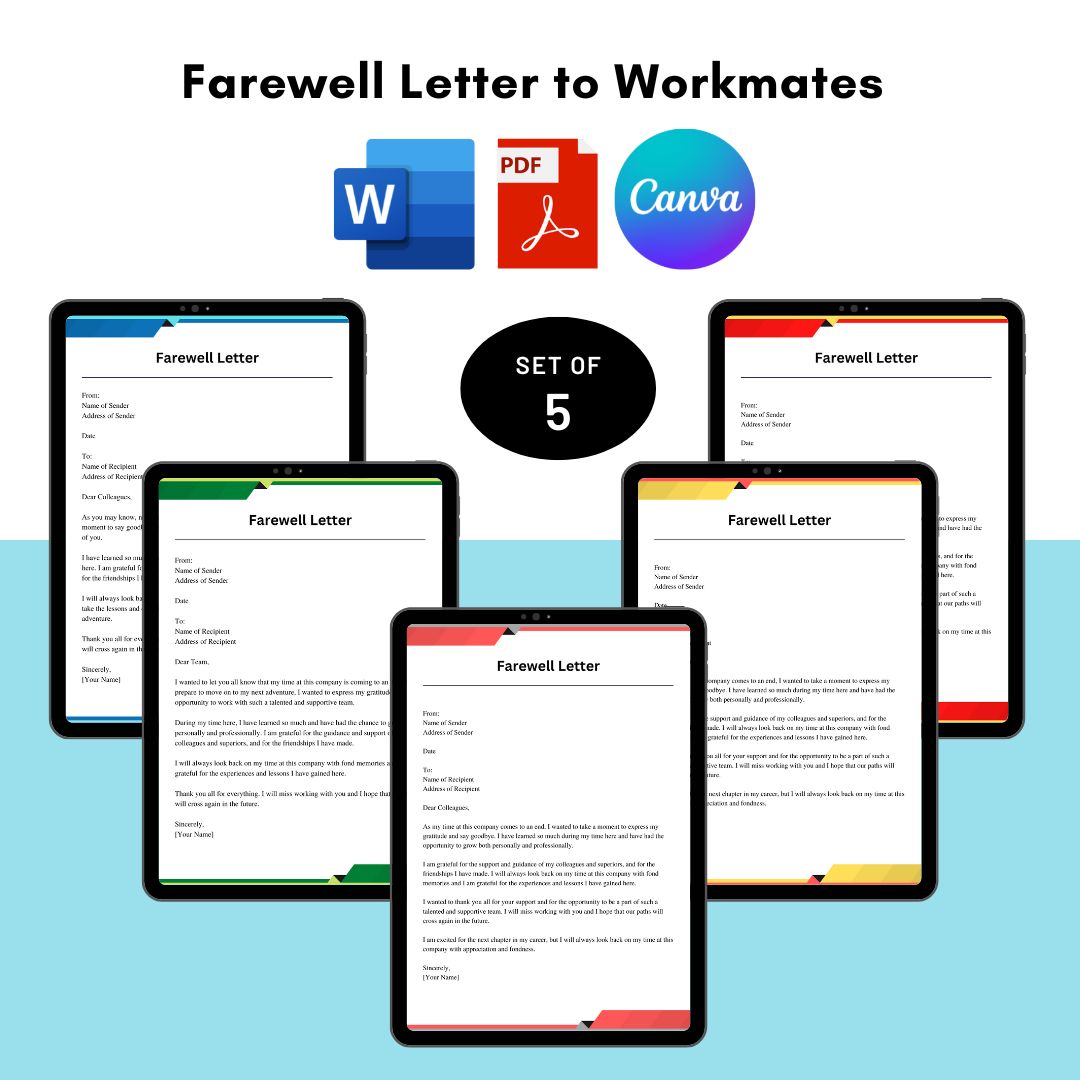 Farewell Letter to Workmates Sample with Examples [Word]