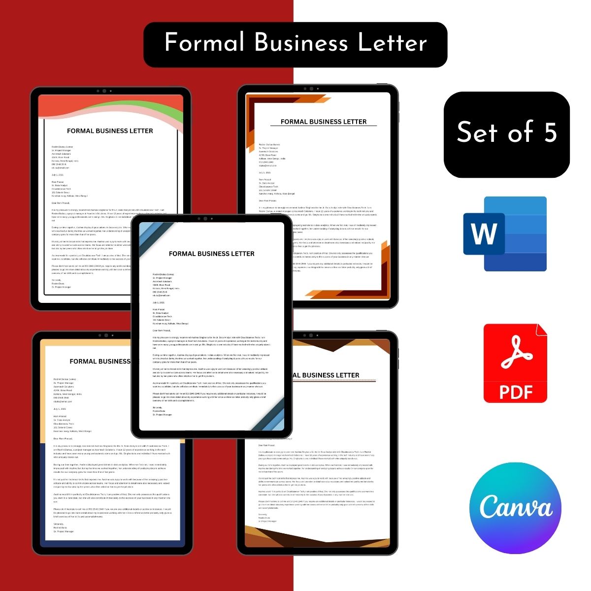 Formal Business Letter Sample with Examples [Word]