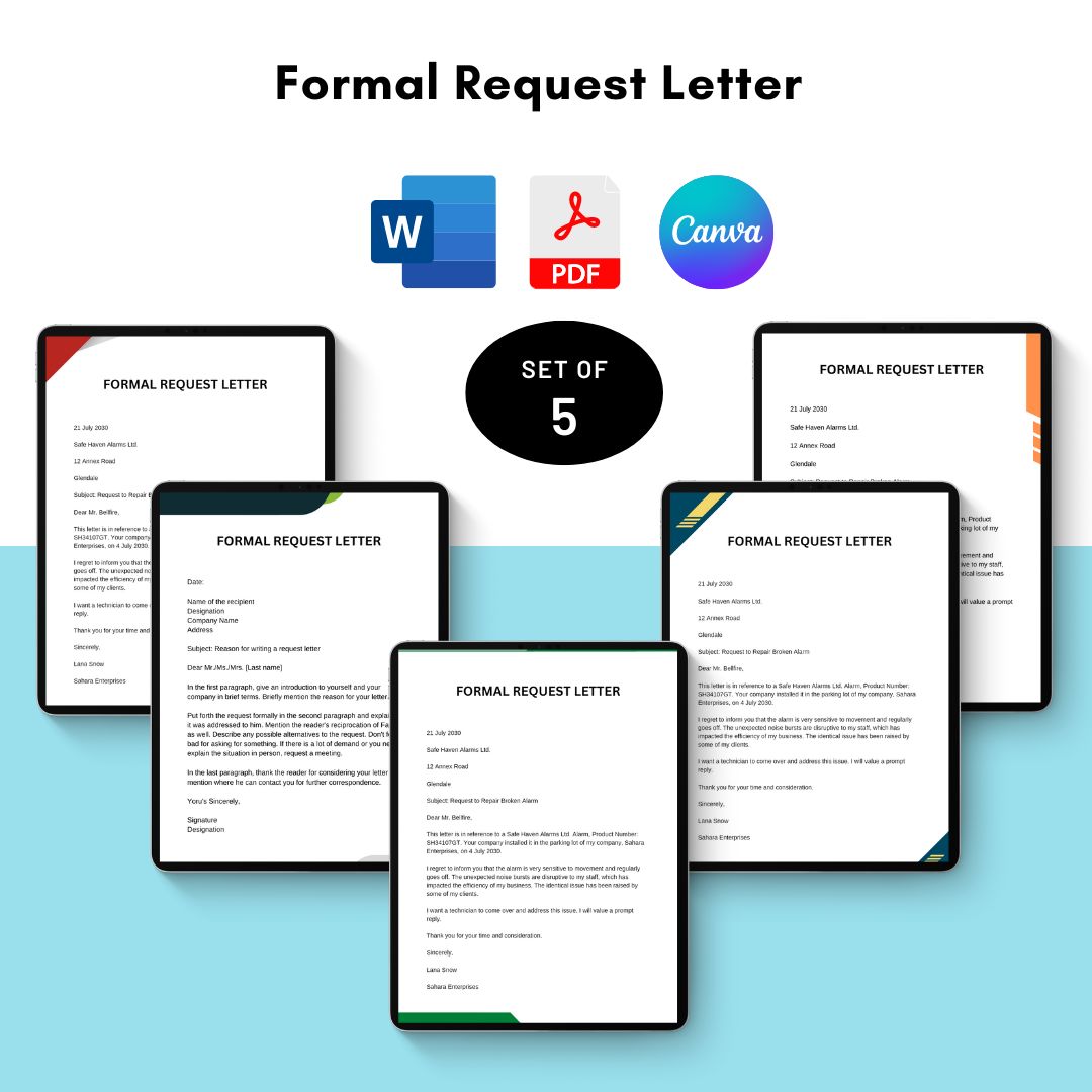 Formal Request Letter Sample with Examples [Word Editable]