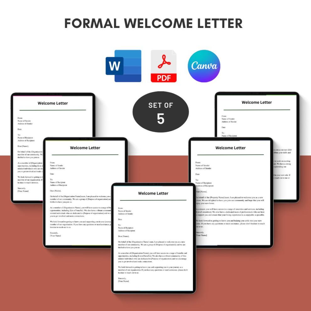 Formal Welcome Letter Sample with Examples [Word Editable]