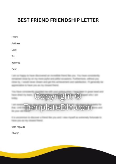 Friendship Letter to Best Friend Sample and Examples [Word]