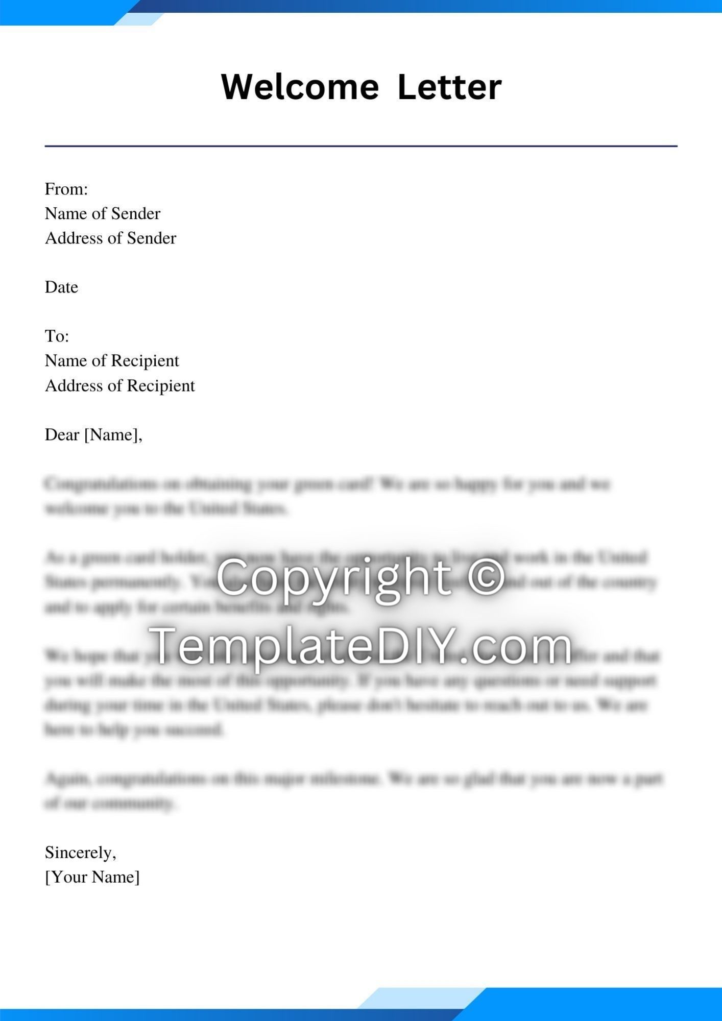 Green Card Experience Letter
