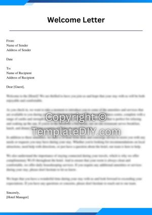 Hotel Welcome Letter Sample with Examples [Word Editable]
