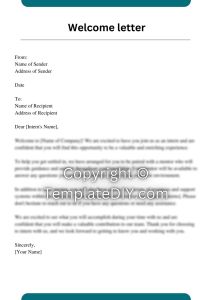 Intern Welcome Letter Sample Template with Example PDF, Word