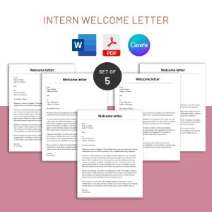 Intern Welcome Letter Sample Template with Example PDF, Word