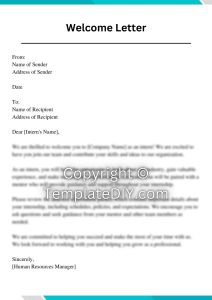 Internship Welcome Letter Sample with Examples [Word]