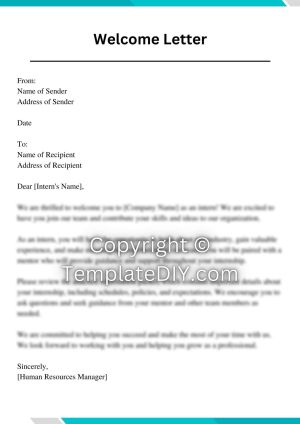 Internship Welcome Letter Sample with Examples [Word]