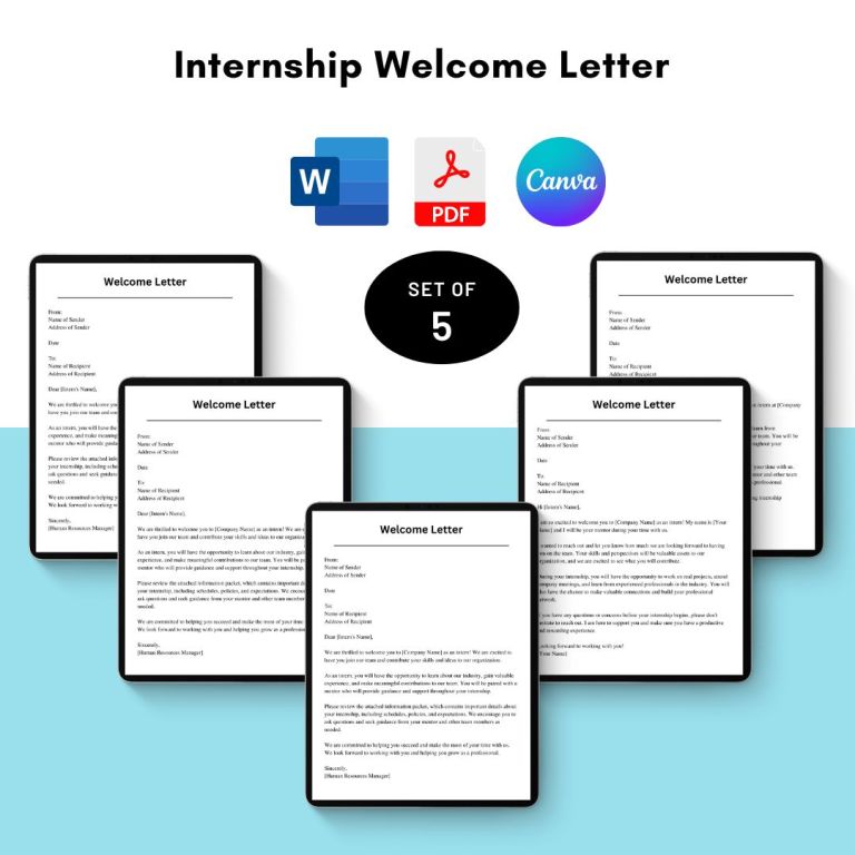 Internship Welcome Letter Sample with Examples [Word]