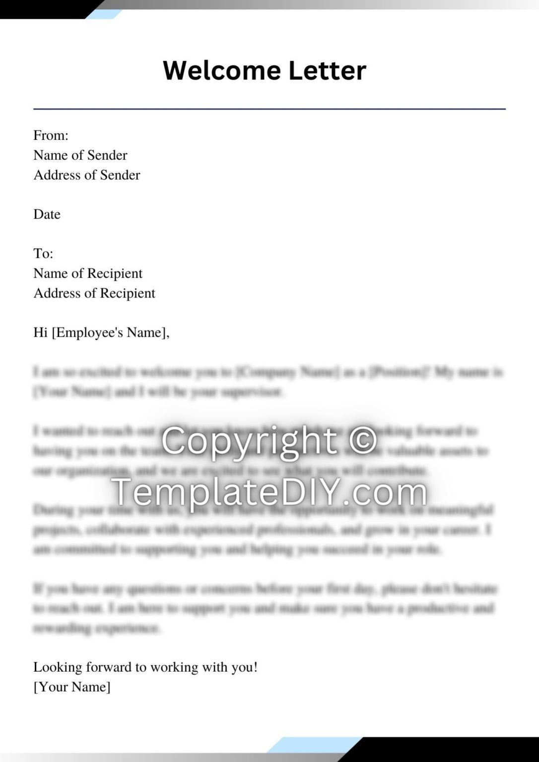 Job Welcome Letter Sample with Examples [Word Editable]