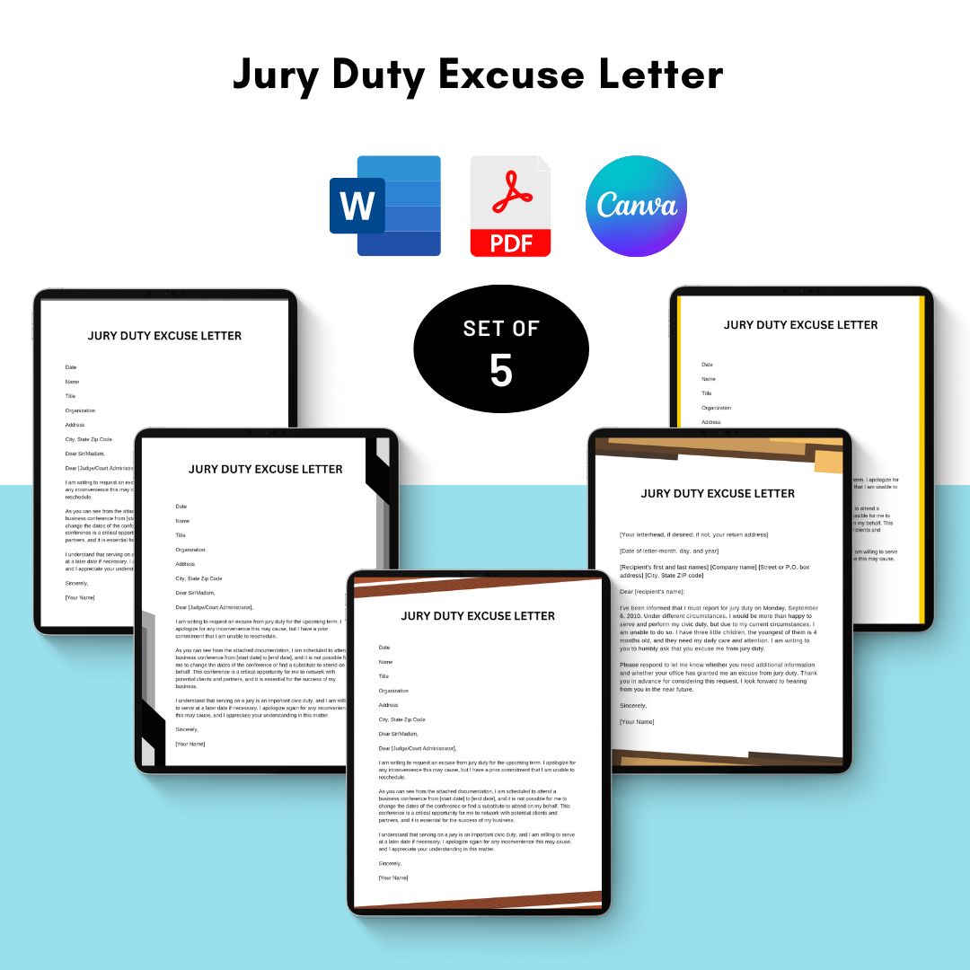 Jury Duty Excuse Letter Sample Template with Examples [Word]