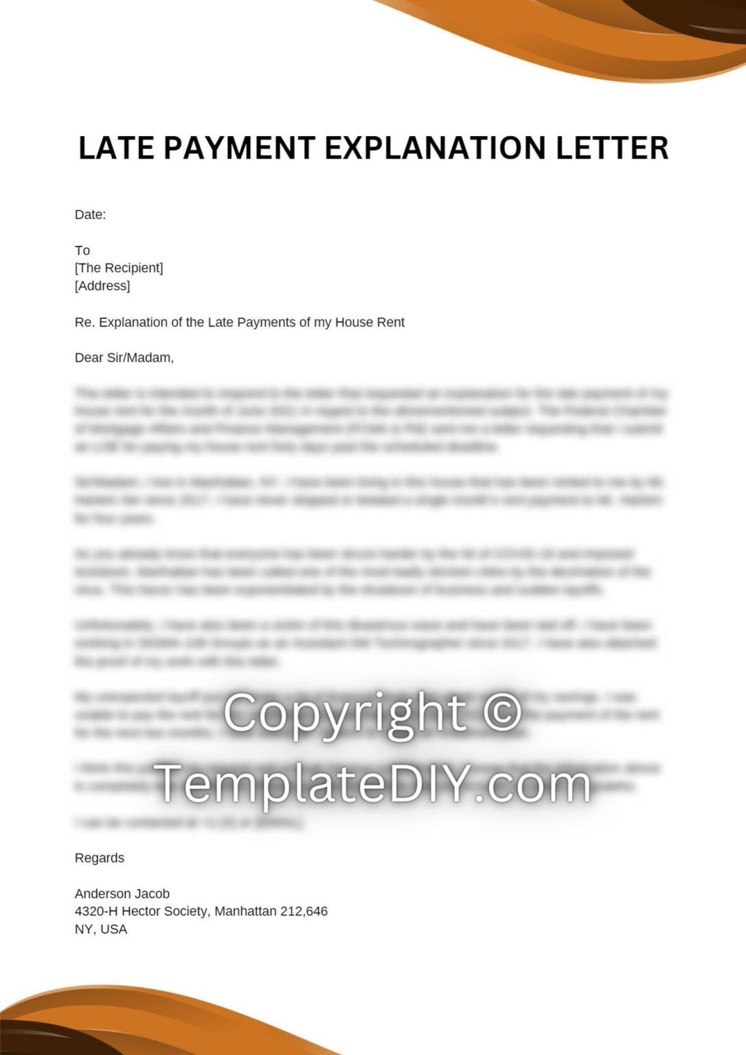 Late Payment Explanation Letter Template – Instant Download