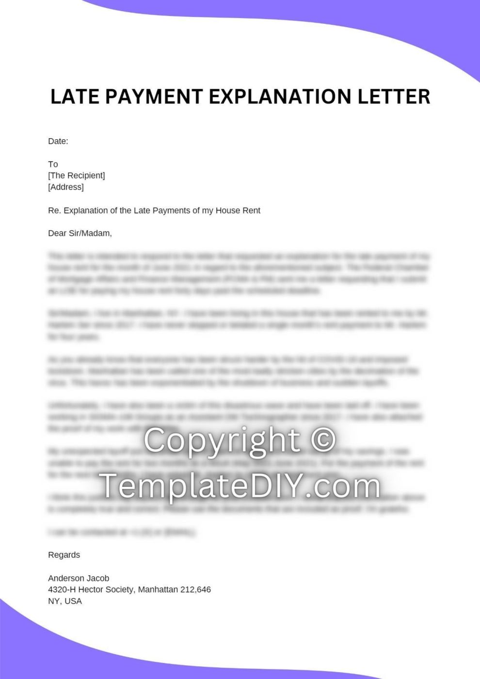 Late Payment Explanation Letter Template – Instant Download