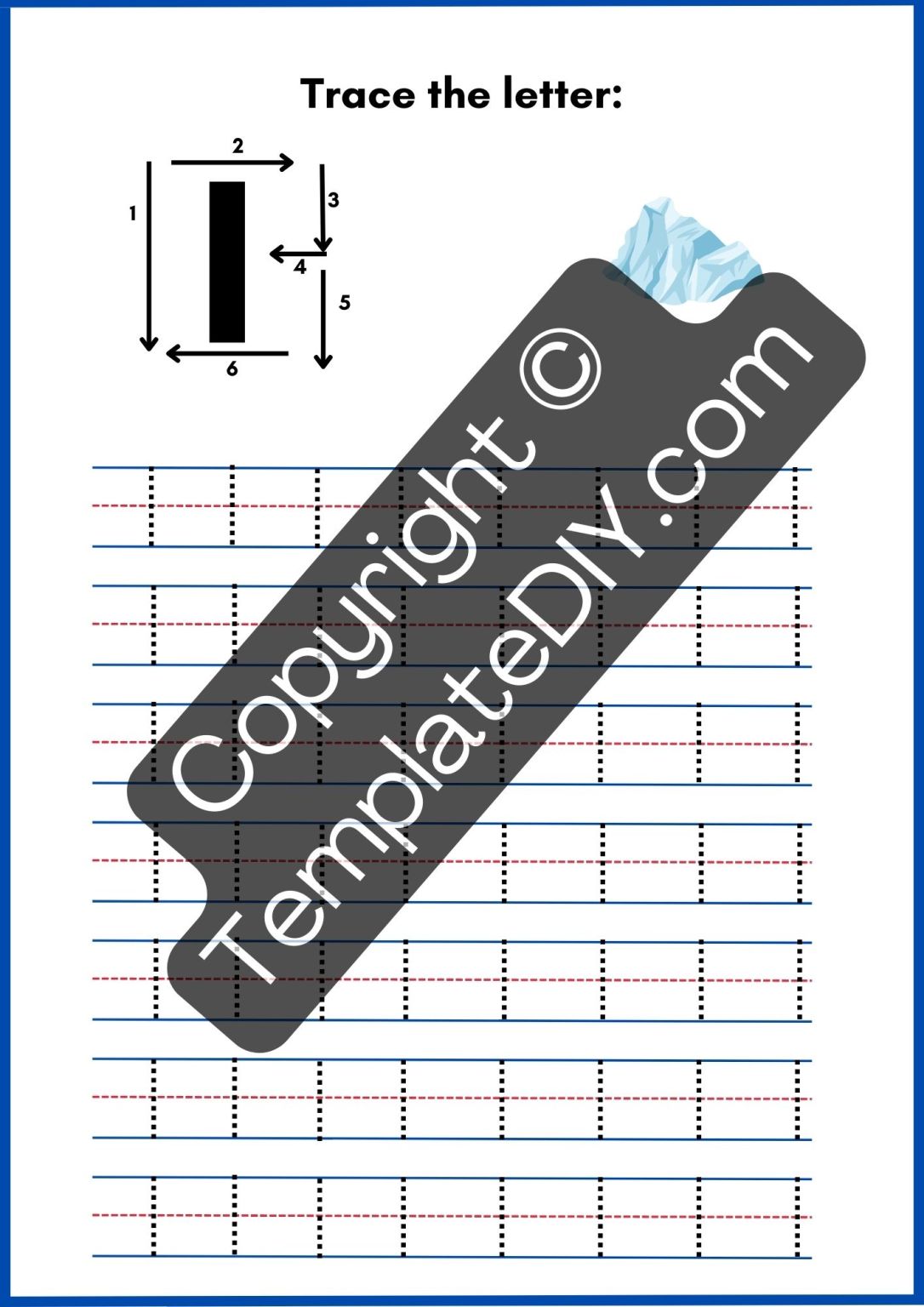 Letter I Worksheets Template Blank Printable PDF, Word