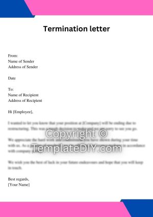 Letter of Termination of Employment Due to Restructuring