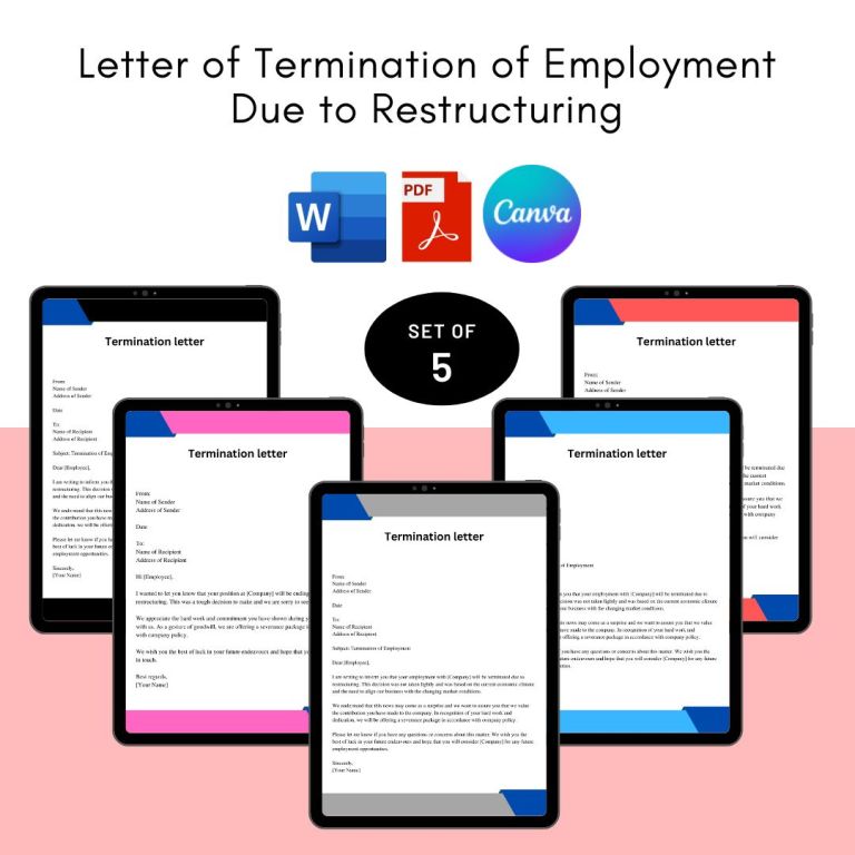 Letter of Termination of Employment Due to Restructuring