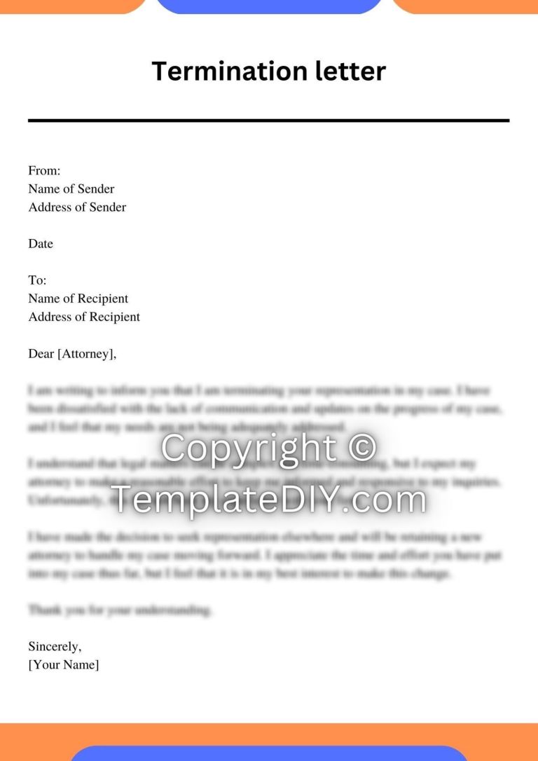 Terminate Attorney Representation Letter | Editable Template