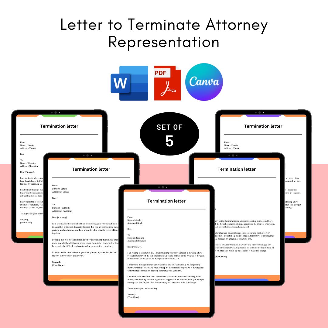 Terminate Attorney Representation Letter | Editable Template