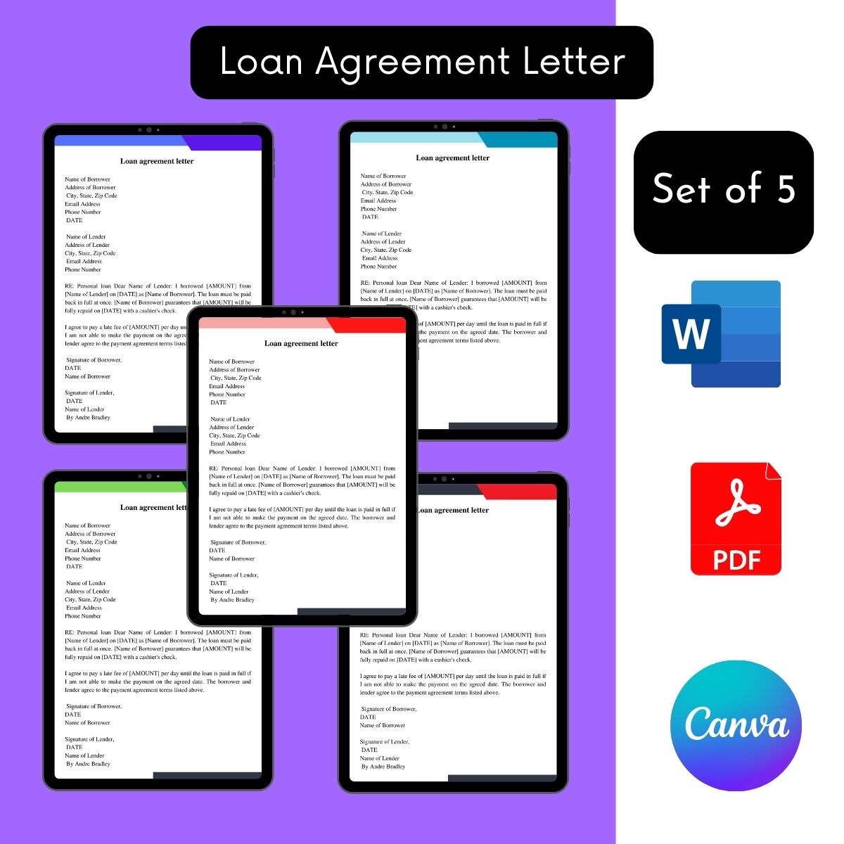 Loan Agreement Letter Sample Template with Examples